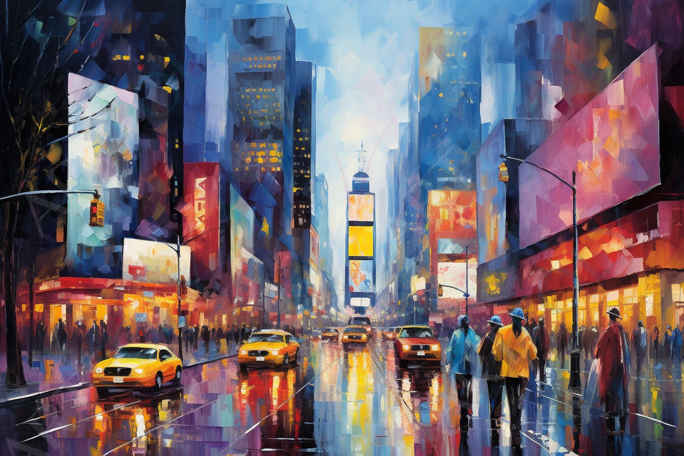 New York City Canvas Wall Art, Streets of New York, Midtown New York ...