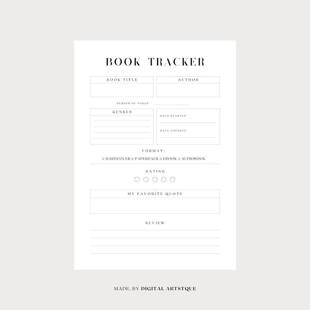 Reading Log Printable Book Tracker Reading Tracker, Books to Read ...