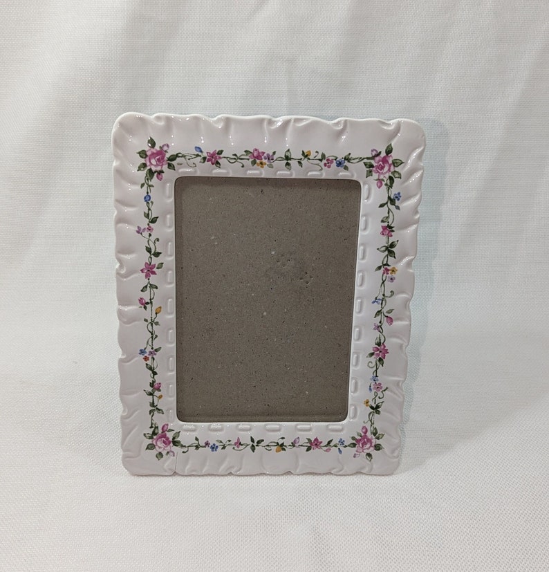Vintage Floral Ceramic/porcelain Picture Frame, Made in Taiwan - Etsy