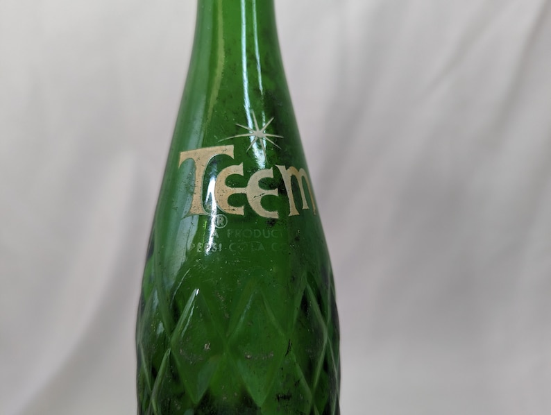 Vintage 10 Oz Teem Soda Green Glass Bottle, Pepsi Cola Company, Teem ...