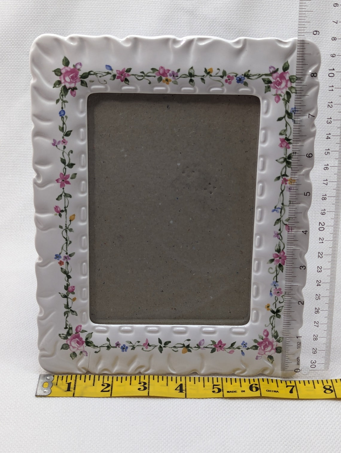 Vintage Floral Ceramic/porcelain Picture Frame, Made in Taiwan - Etsy