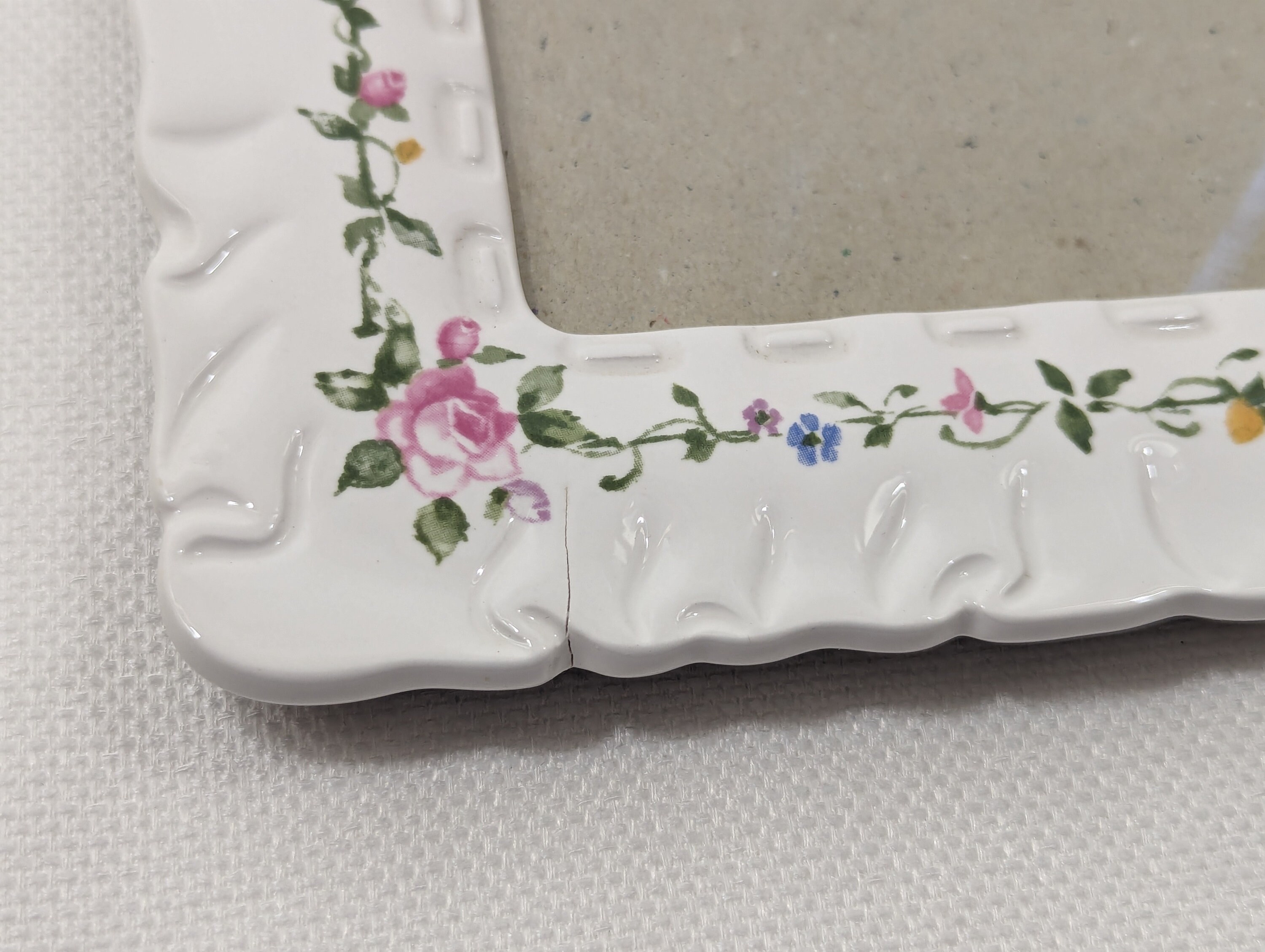 Vintage Floral Ceramic/porcelain Picture Frame, Made in Taiwan - Etsy