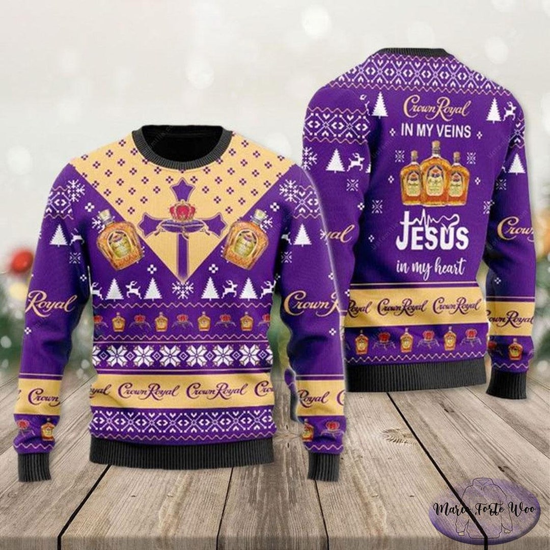 Crown Royal Sweater Crown Royal Ugly Sweater Christmas Crown Etsy