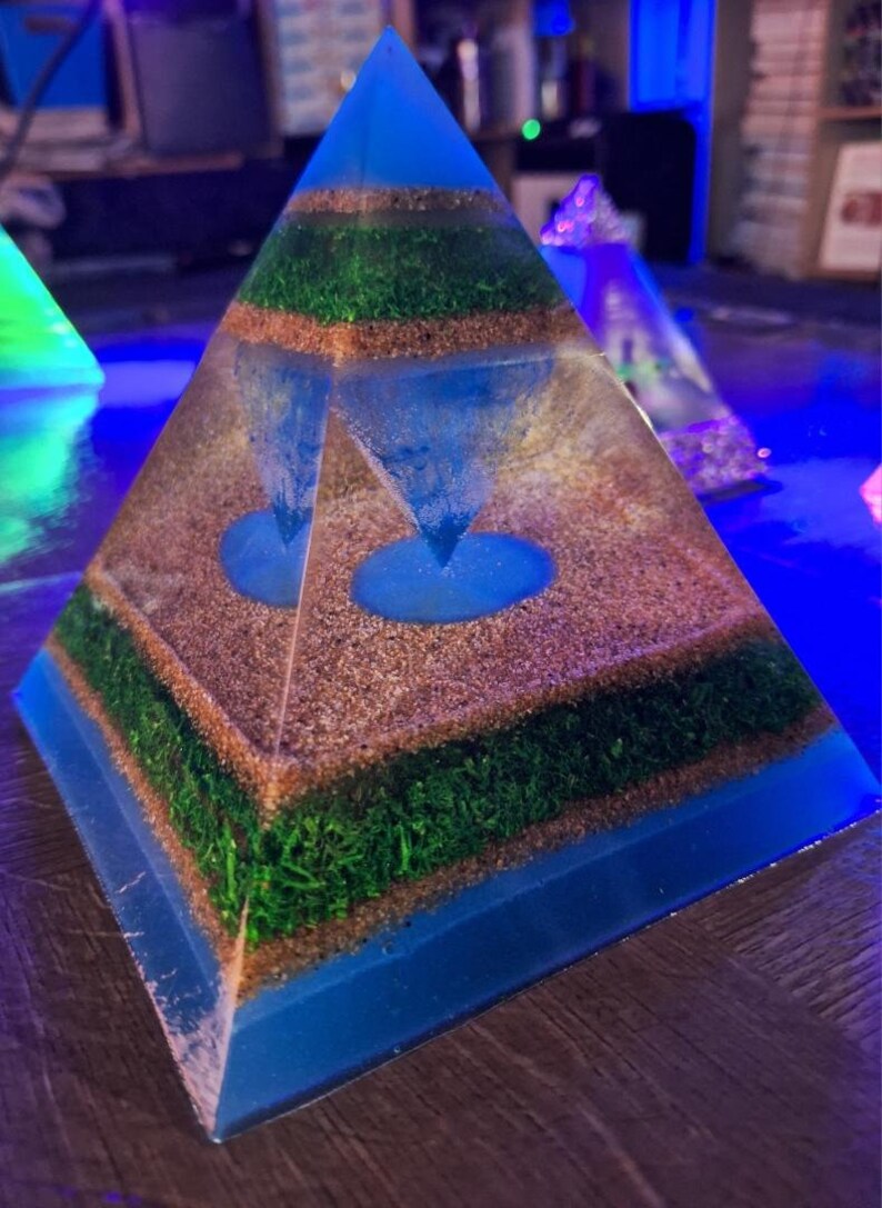 Mood Glow Pyramid (bright Electric Blue & Moss Green) - Etsy