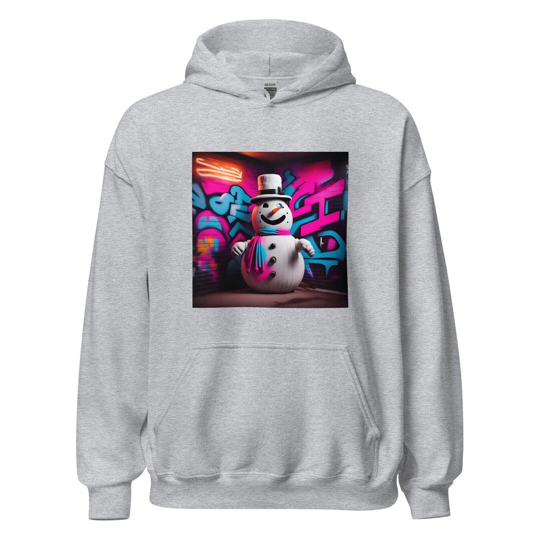 Funky Snowman Graffiti Spray Paint Christmas Unisex Hoodie - Etsy