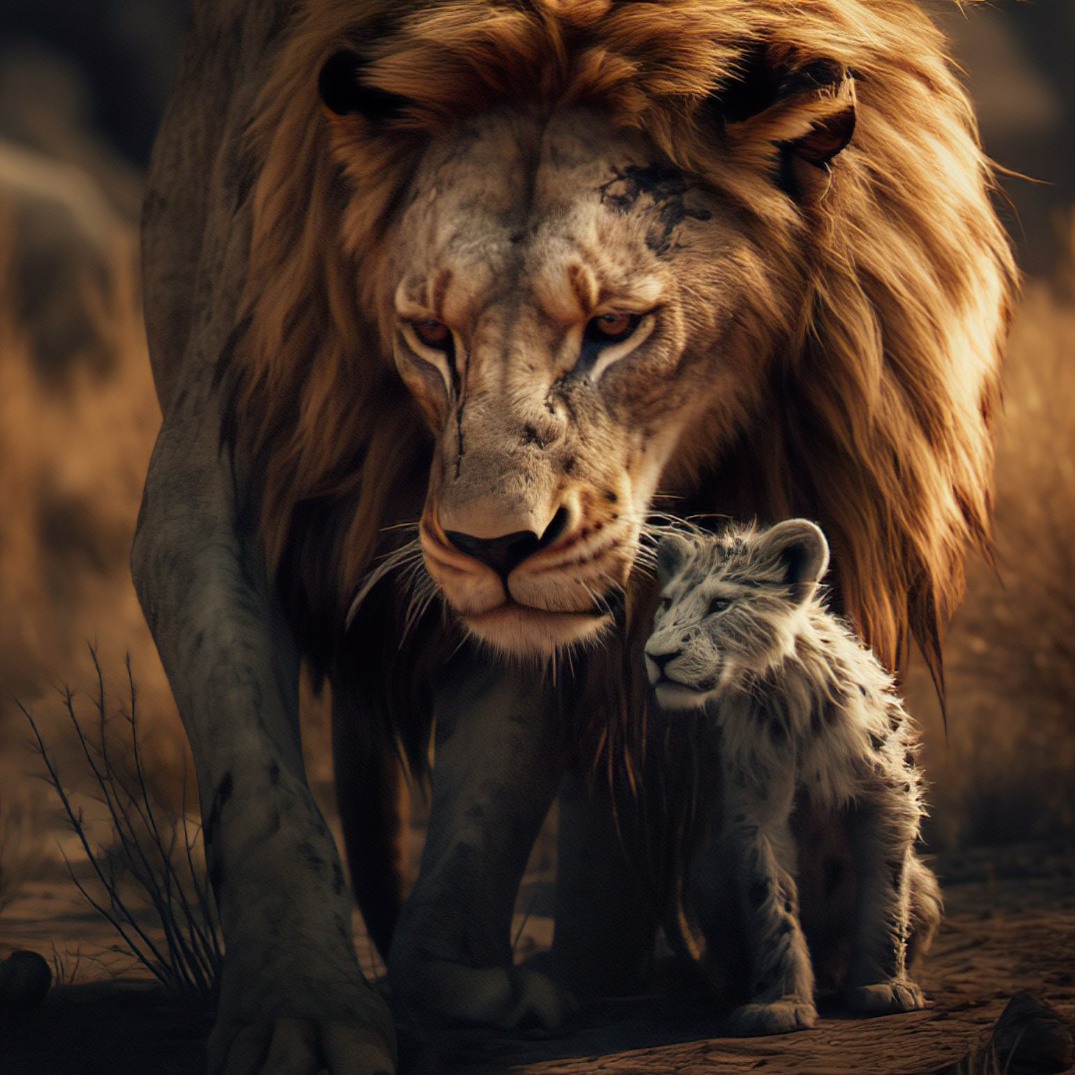 Lion and New Species of Calf. - Etsy