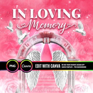 In Loving Memory PNG, Pink Sky Heaven Stairway Memorial Background for ...