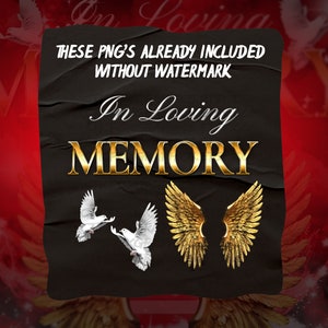 In Loving Memory PNG, Red Gold Heaven's Stairway Memorial Background ...