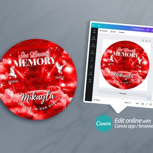 In Loving Memory Pin Button PNG, Red Cloudy Sky Heaven Button Pin ...