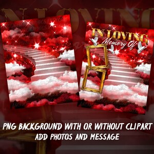 In Loving Memory PNG, Gold Red Sky Heaven's Stairway Memorial ...