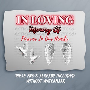 In Loving Memory Pin Button PNG, Red Cloudy Stairway to Heaven Button ...