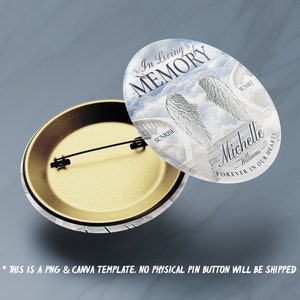 In Loving Memory Pin Button Canva Template Memorial Button - Etsy