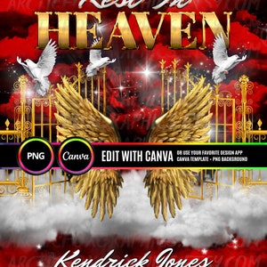 Rest in Heaven PNG, Red Gold Sky Heaven's Gate Memorial Background for ...