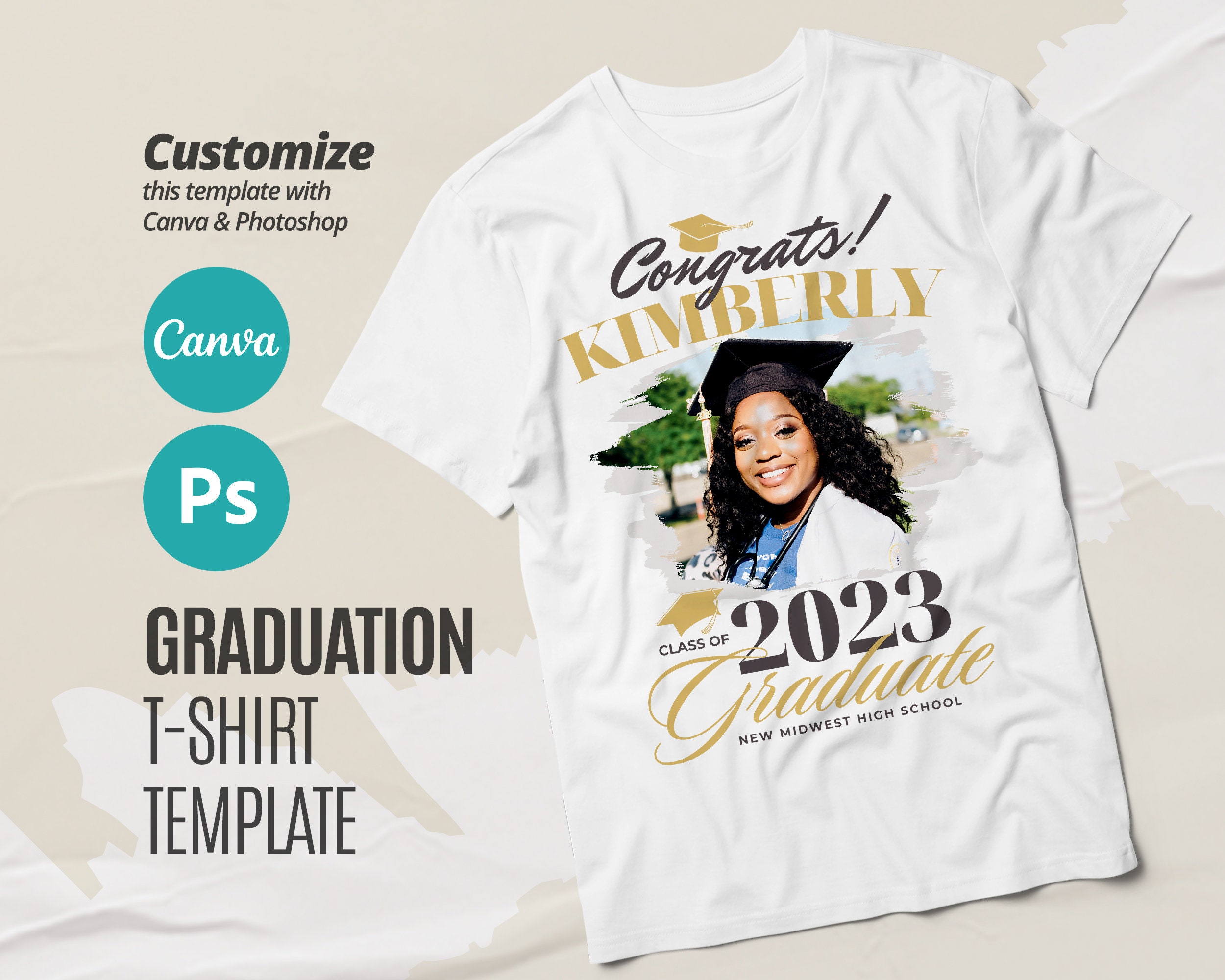 Graduation T-shirt Design Editable in Canva & Photoshop, 2024 ...