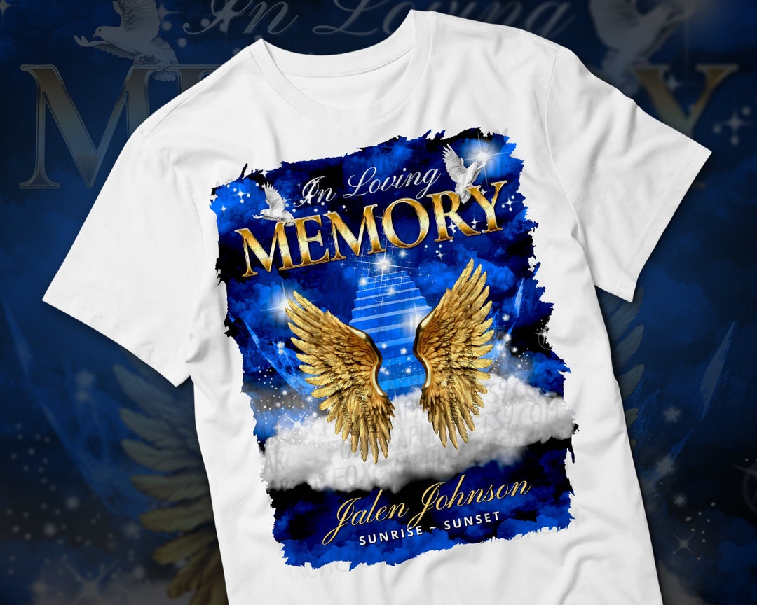 In Loving Memory PNG, Royal Blue Gold Heaven's Stairway Memorial ...