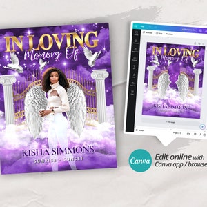 In Loving Memory PNG, Purple Sky Heaven Gate Memorial Background for ...