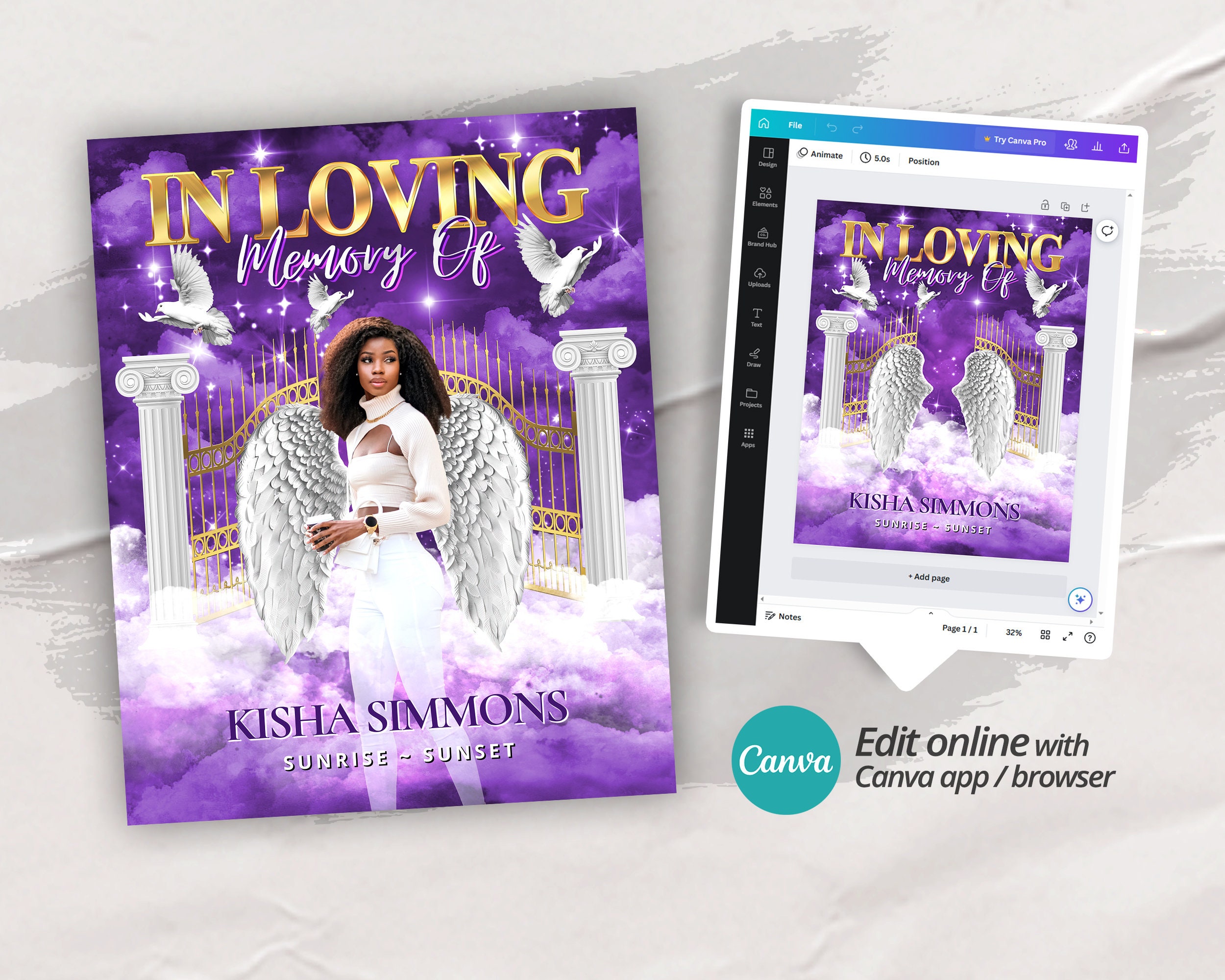 In Loving Memory PNG Purple Sky Heaven Gate Memorial - Etsy Canada