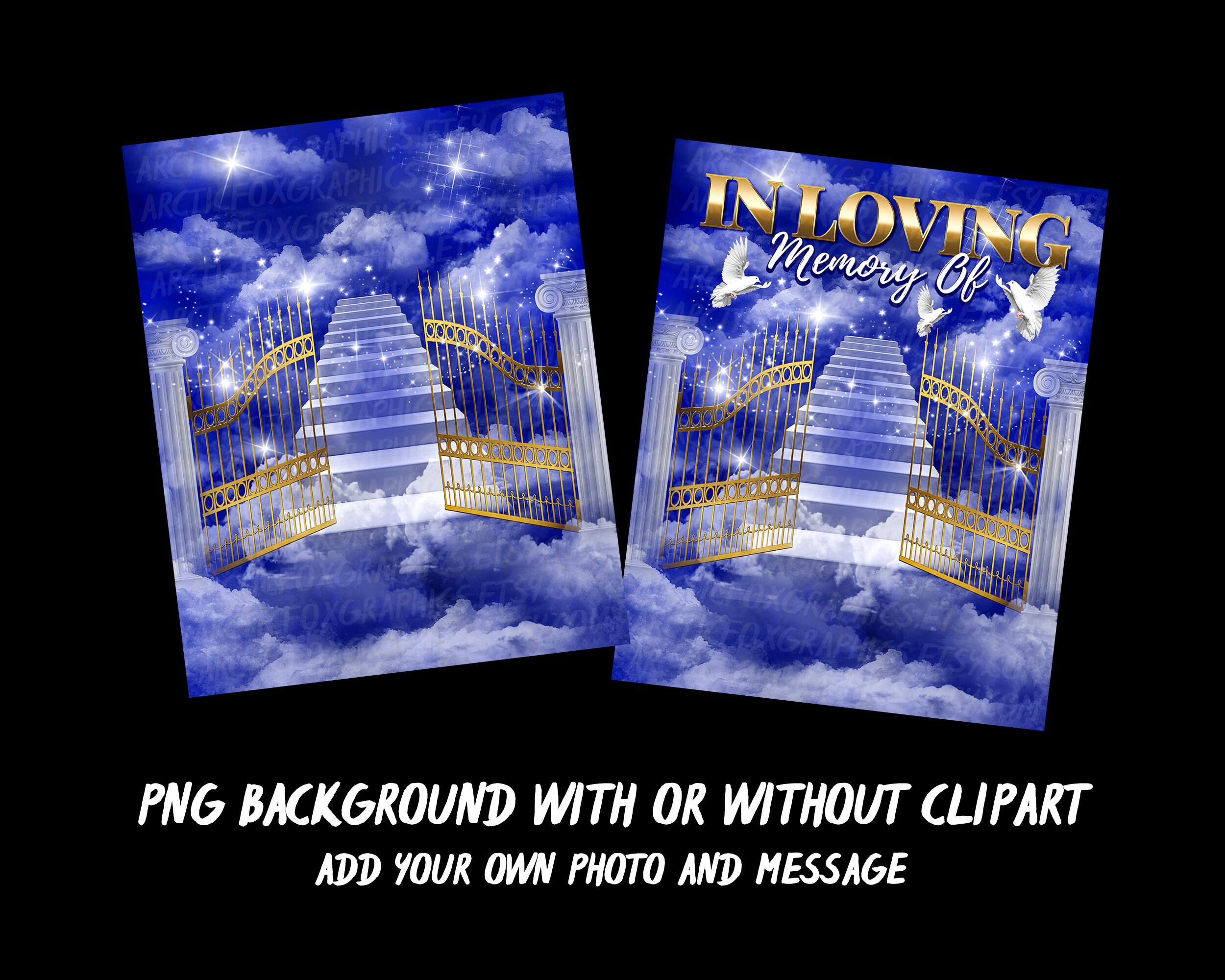 In Loving Memory PNG, Blue Sky Heavens Gate Memorial Background for ...