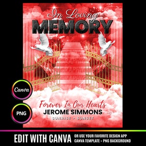 In Loving Memory PNG, Red Sky Heaven's Gate Memorial Background for ...