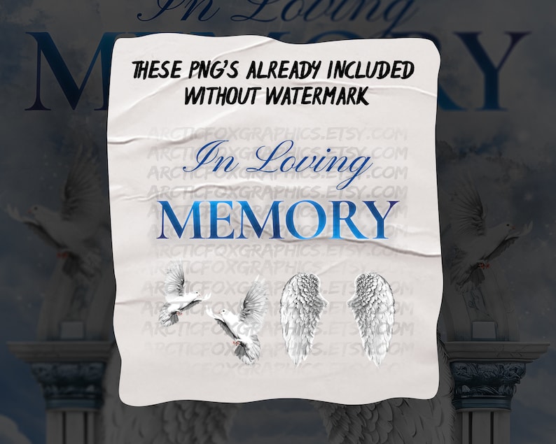 In Loving Memory PNG, Blue Sky Stairway to Heaven Memorial Background ...