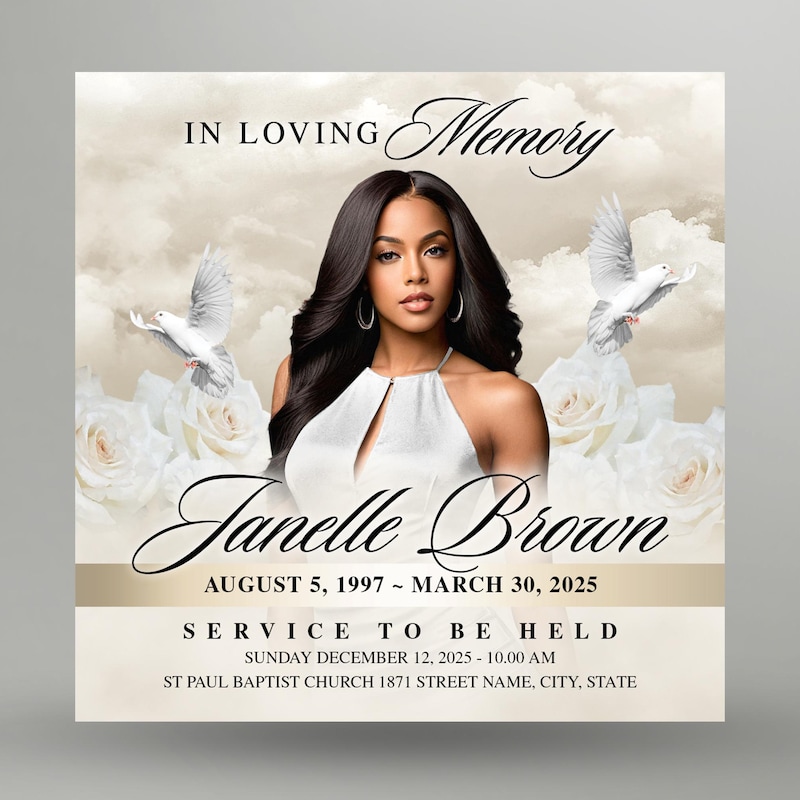 Funeral Memorial Posters - Etsy