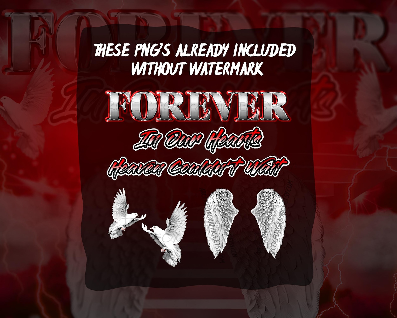 Forever in Our Hearts PNG, Silver Ruby Red Sky Heaven's Stairway ...