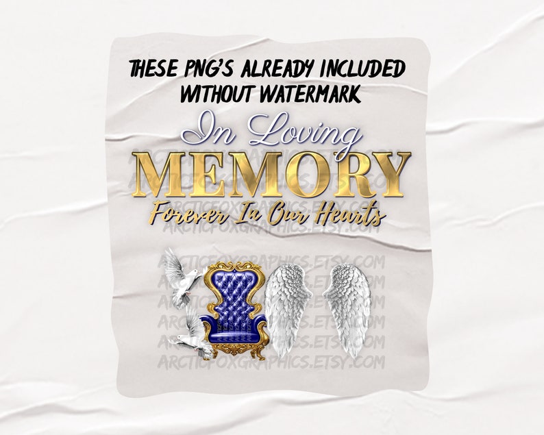 In Loving Memory PNG, Blue Heavens Royal Chair Memorial Background for ...