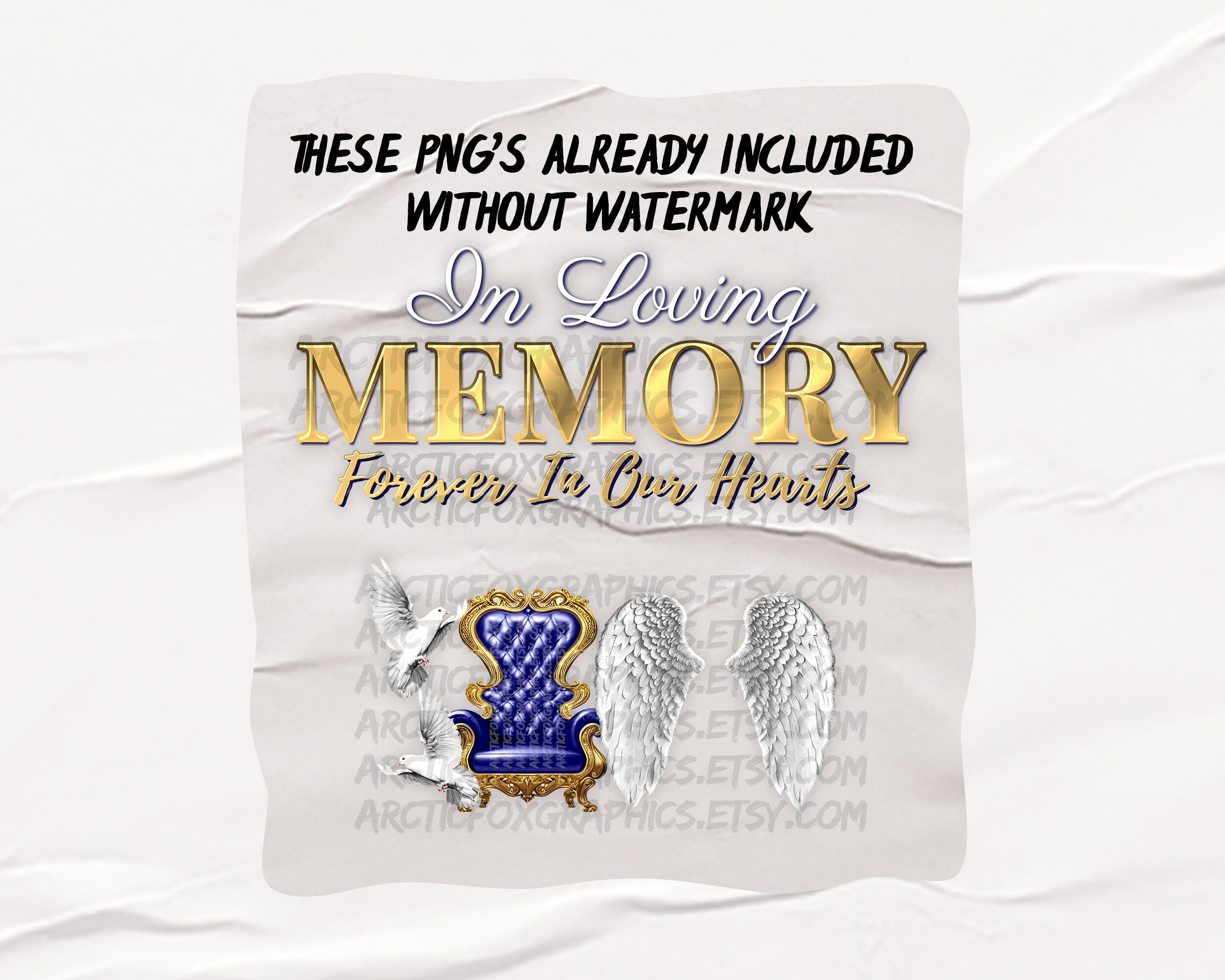 In Loving Memory PNG, Blue Heavens Royal Chair Memorial Background for ...