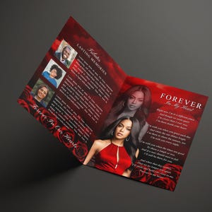 Maroon Red Funeral Program (8 Pages) in Loving Memory Obituary Program ...
