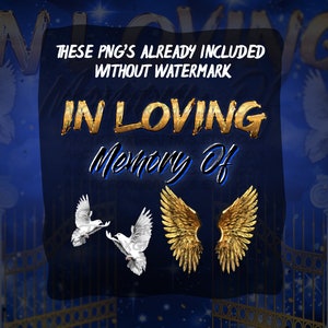 In Loving Memory PNG, Gold Royal Blue Sky Heaven's Gate Memorial ...