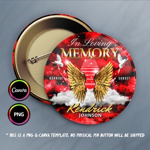 In Loving Memory Pin Button PNG, Gold and Red Cloudy Stairway to Heaven ...