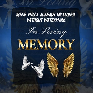 In Loving Memory PNG, Royal Blue Gold Heaven's Stairway Memorial ...