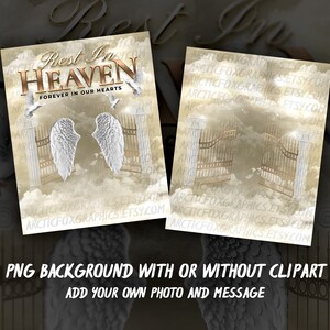 Rest in Heaven PNG, Cloudy Gold Sky Heaven Stage Memorial Background ...