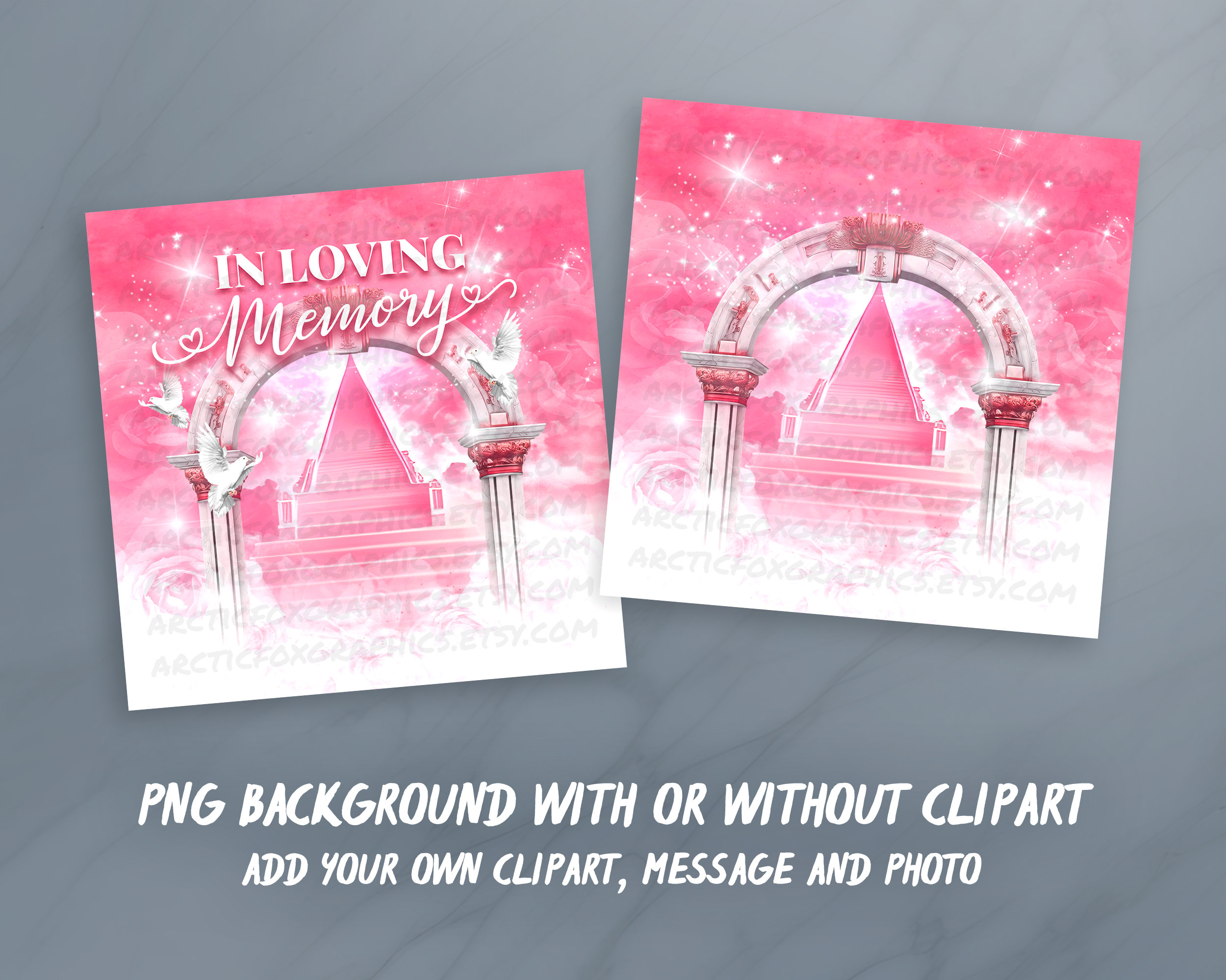 In Loving Memory Pin Button PNG, Pink Cloudy Heaven's Gate Button Pin ...
