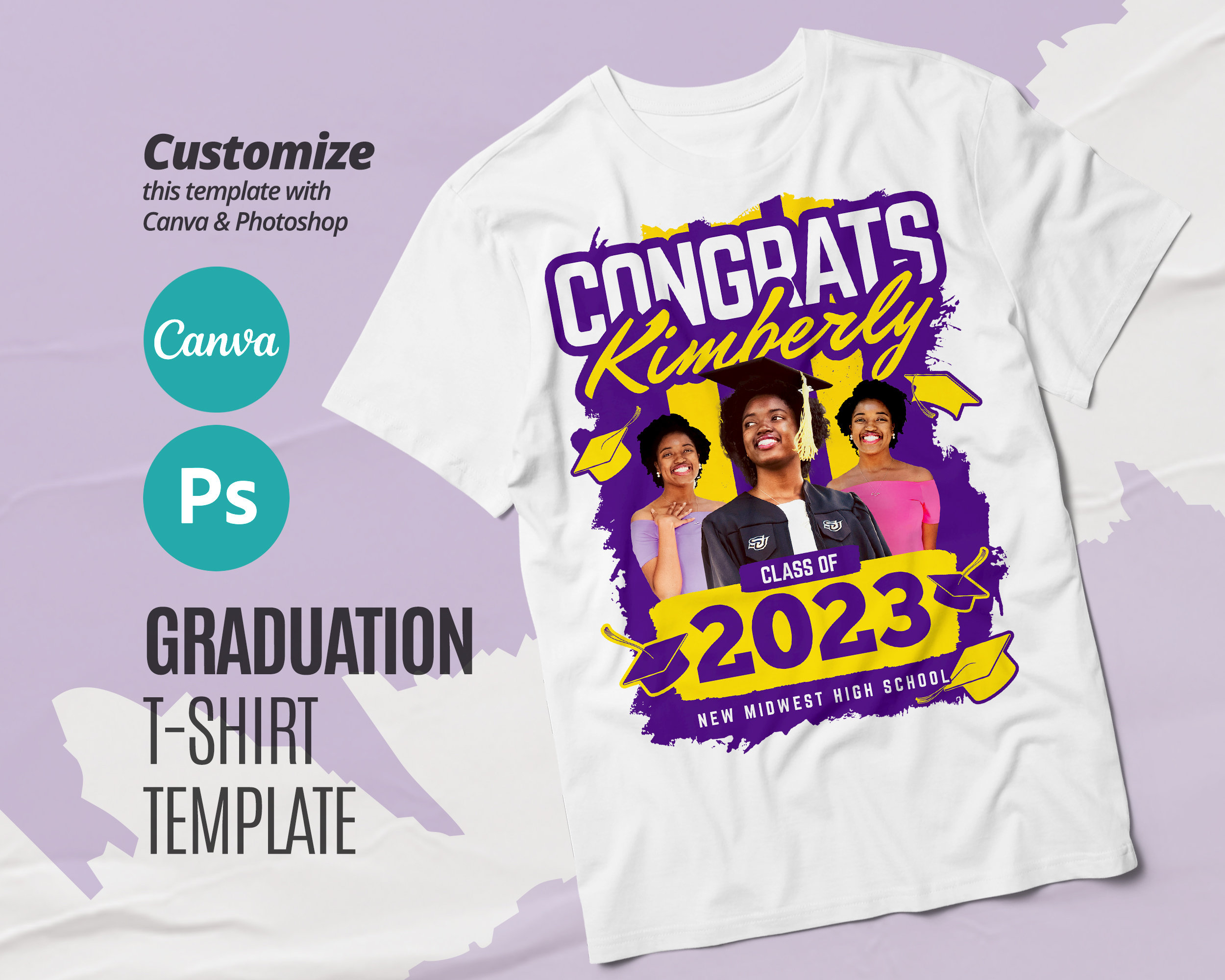 Graduation T-shirt Design Editable in Canva & Photoshop 2023 - Etsy