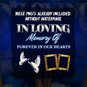 In Loving Memory PNG, Gold Silver Blue Sky Heaven Memorial Background ...