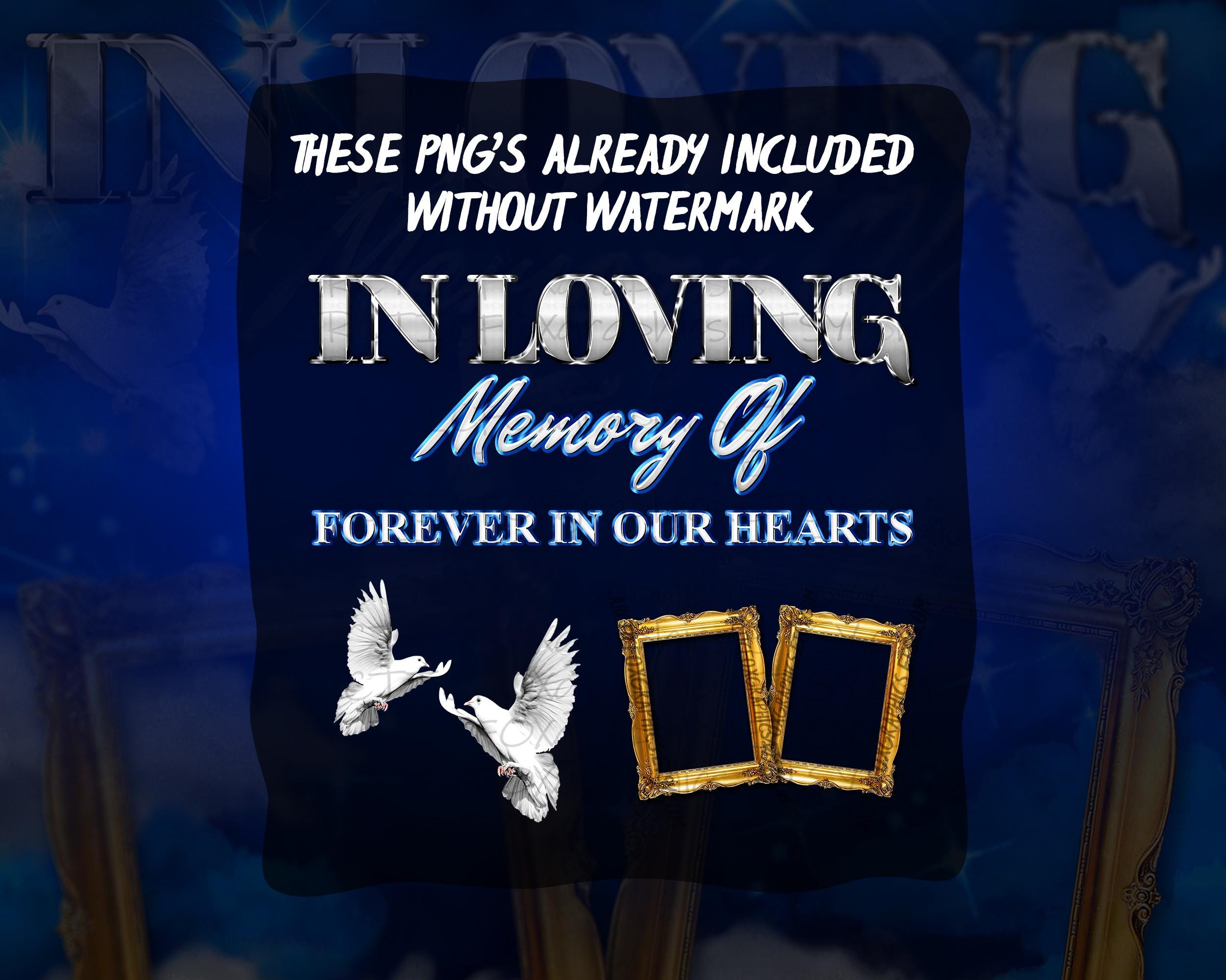 In Loving Memory PNG, Gold Silver Blue Sky Heaven Memorial Background ...