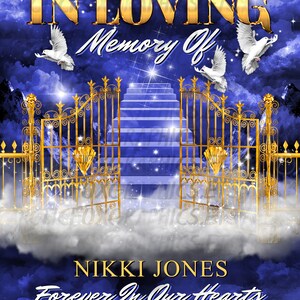 In Loving Memory PNG, Royal Blue Gold Stairway to Heaven's Gate ...