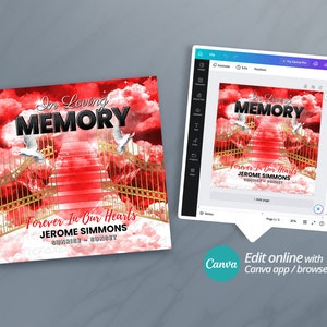 In Loving Memory Pin Button Canva Template, Memorial Button Pin ...