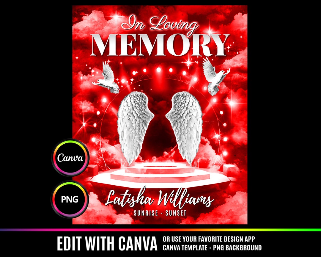 In Loving Memory PNG, Red Sky Heaven Stage Memorial Background for ...