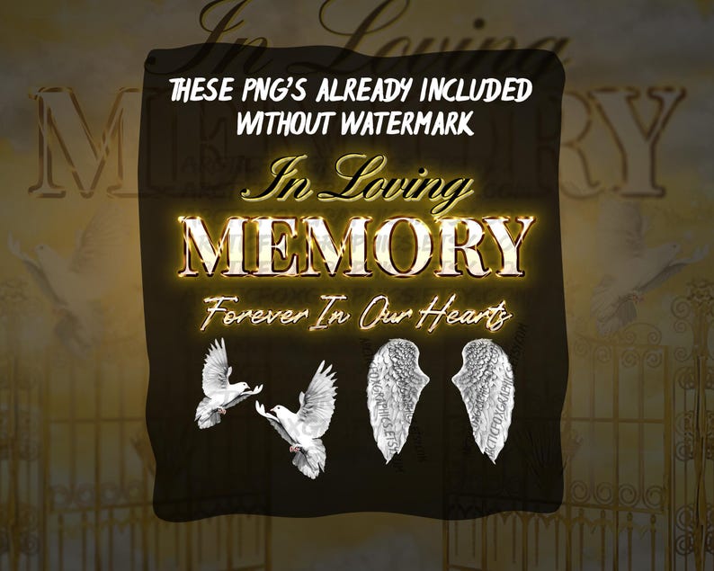 In Loving Memory PNG, Yellow Cloudy Sky Heaven's Gate Memorial ...