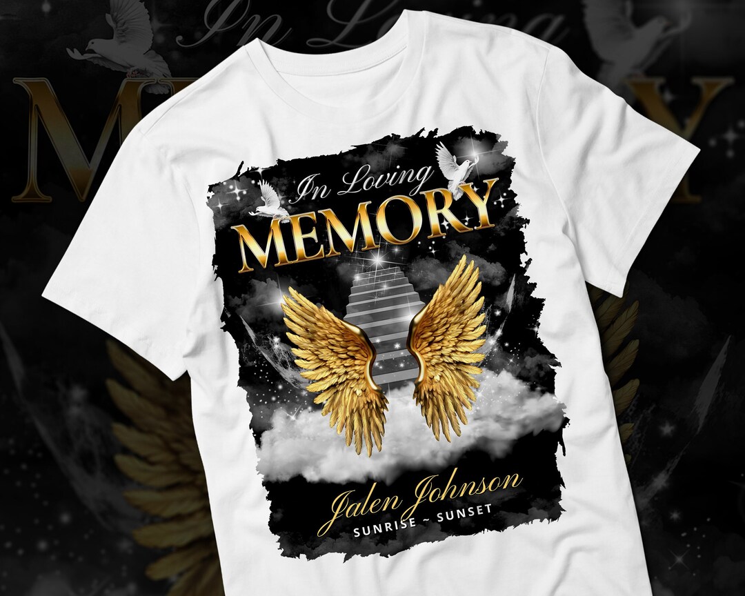 In Loving Memory PNG, Black Gold Heaven's Stairway Memorial Background ...