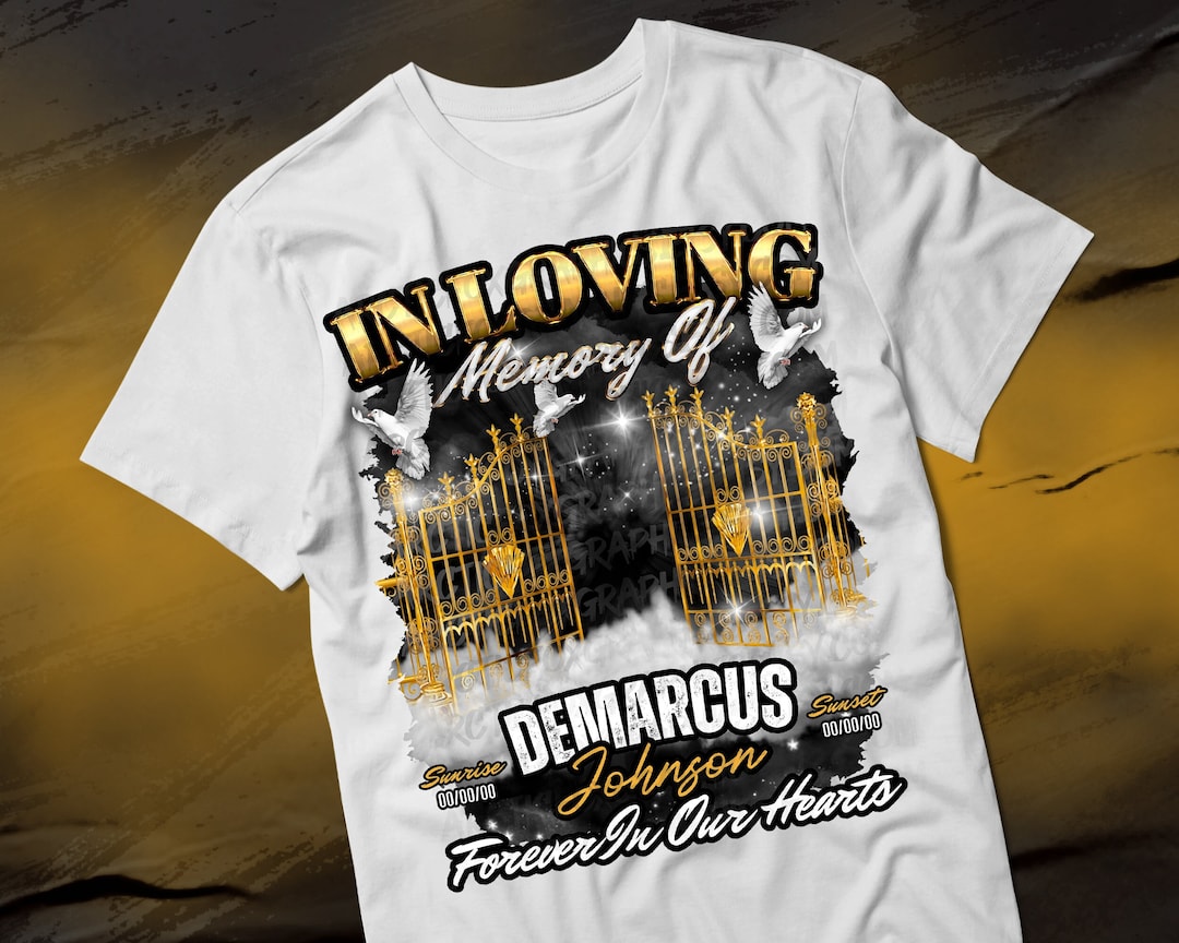 In Loving Memory Black Gold Sky Heaven's Gate T-shirt for Funeral ...