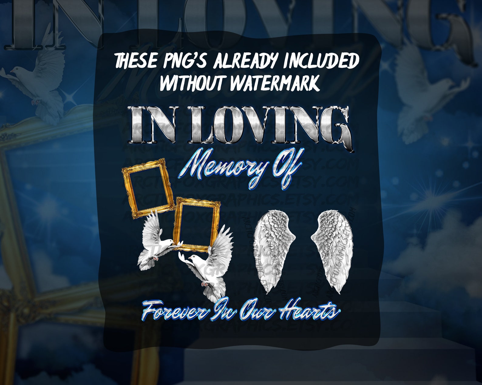 In Loving Memory PNG, Silver Blue Sky Heaven's Stairway Memorial ...