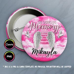 In Loving Memory Pin Button PNG, Pink Cloudy Sky Stairway to Heaven ...