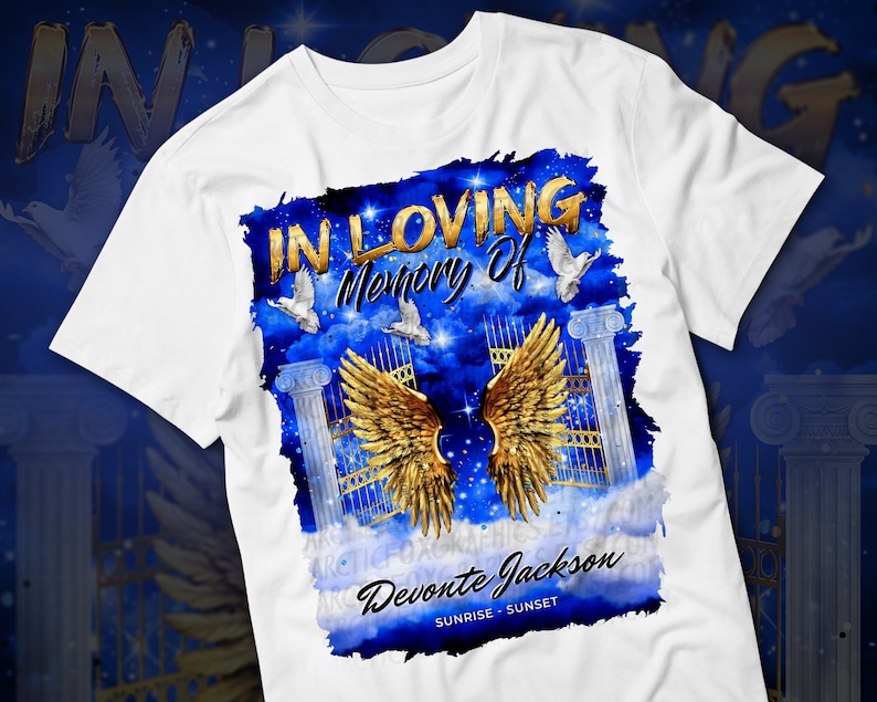 In Loving Memory PNG, Gold Royal Blue Sky Heaven's Gate Memorial ...