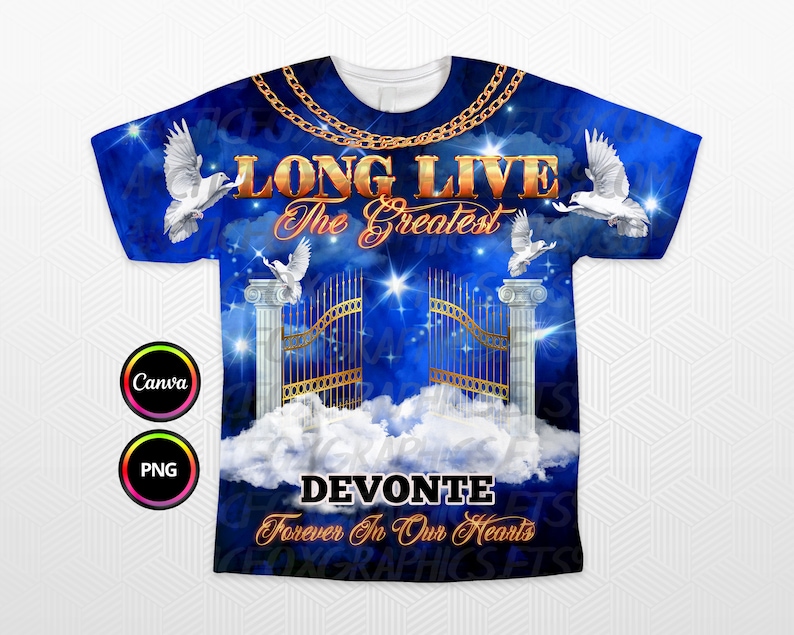 Long Live the Greatest 3D All Over T-shirt Design, Royal Blue Sky ...