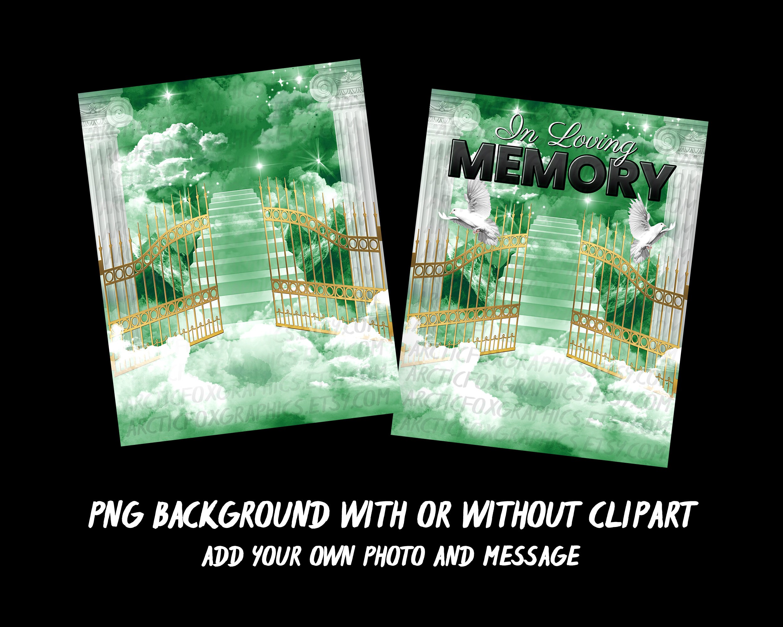 In Loving Memory PNG Green Sky Heaven Gate Memorial - Etsy