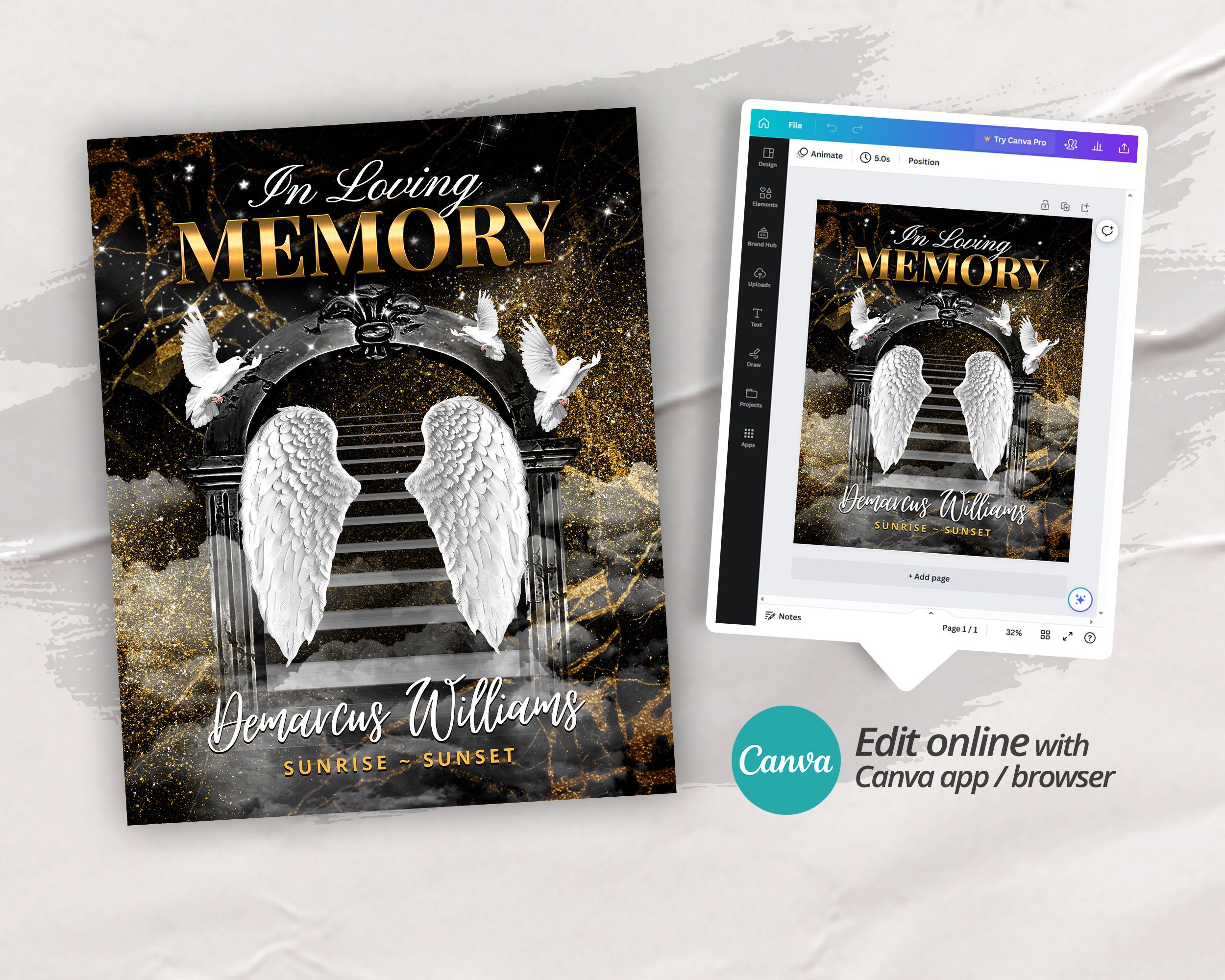 In Loving Memory PNG Stairway to Heaven's Gate Background - Etsy