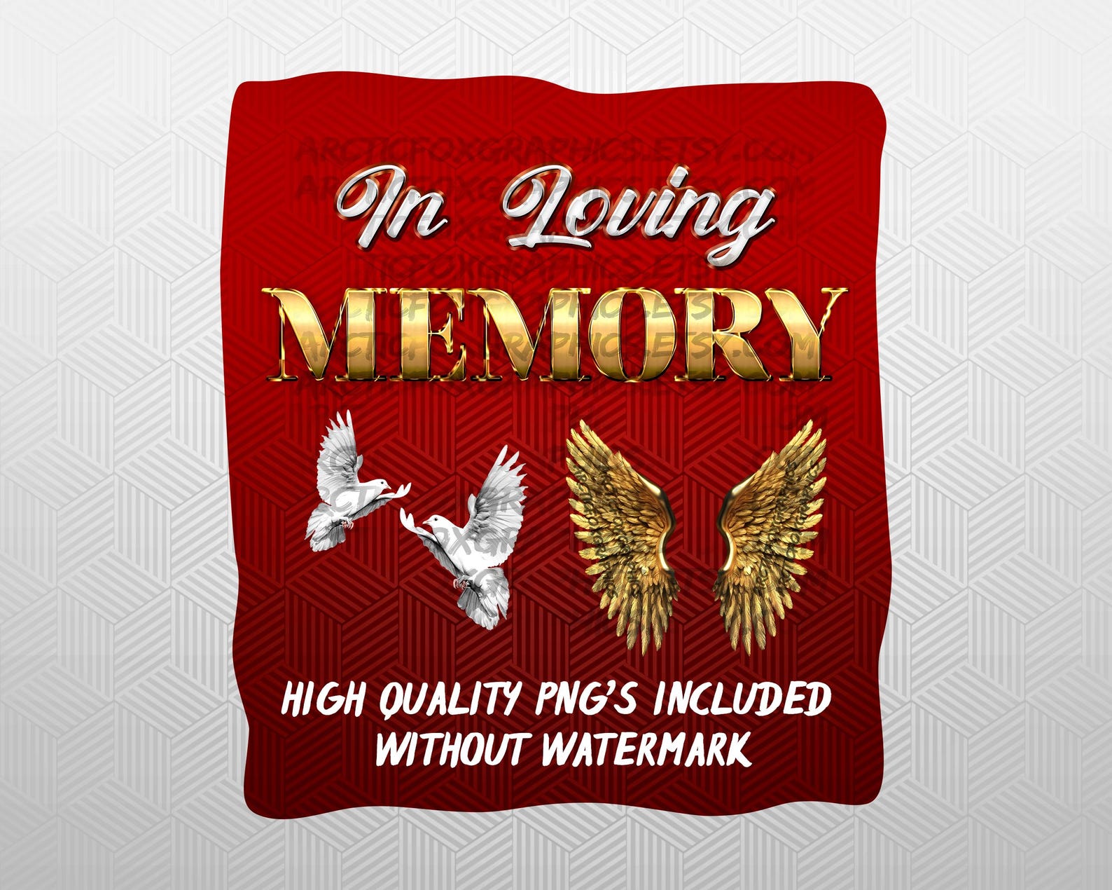 In Loving Memory 3D All Over T-shirt Design, Gold Red Sky Heaven ...